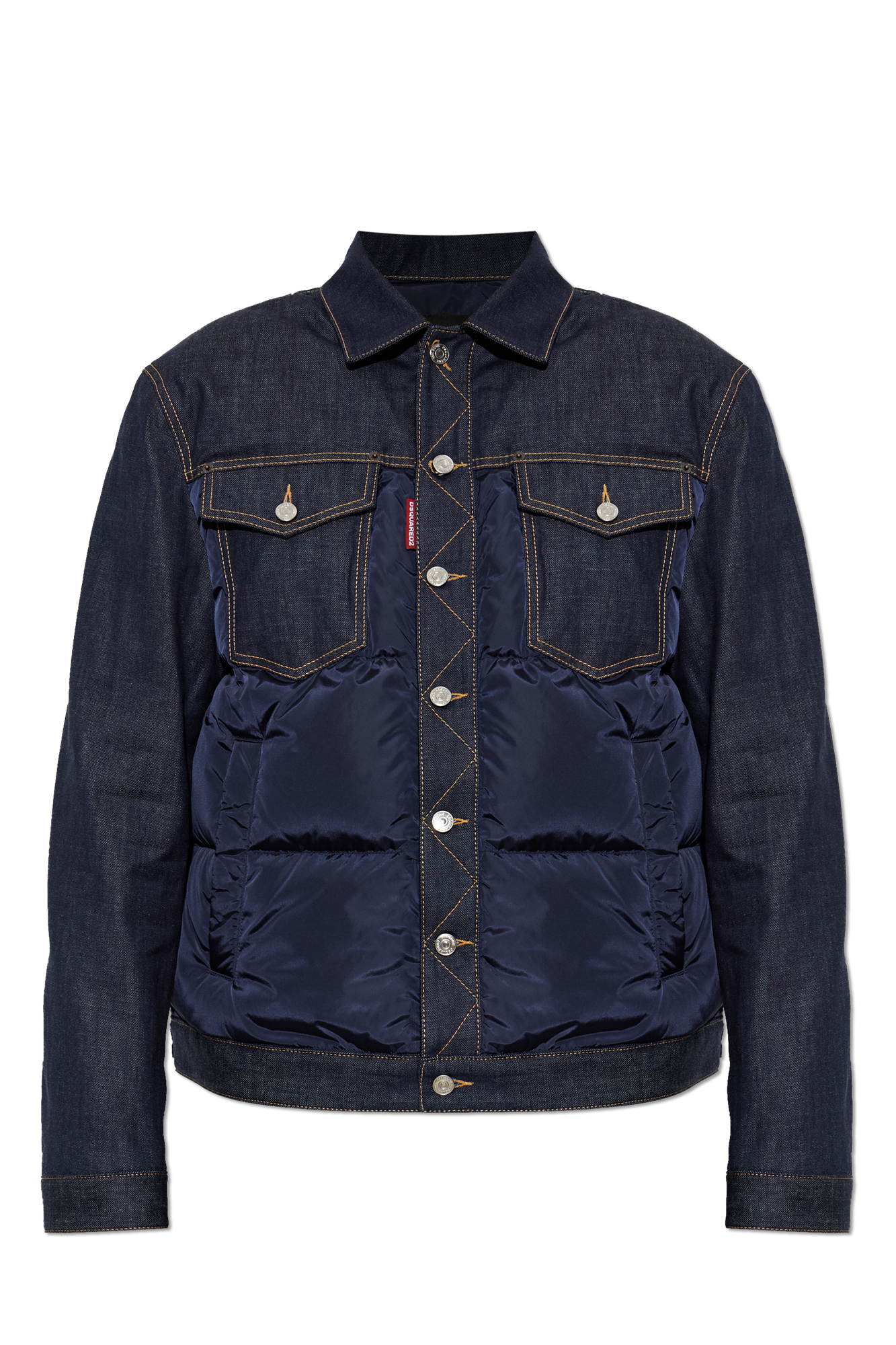 DSQUARED2 Dsquared2 Quilted Denim and Satin Jacket